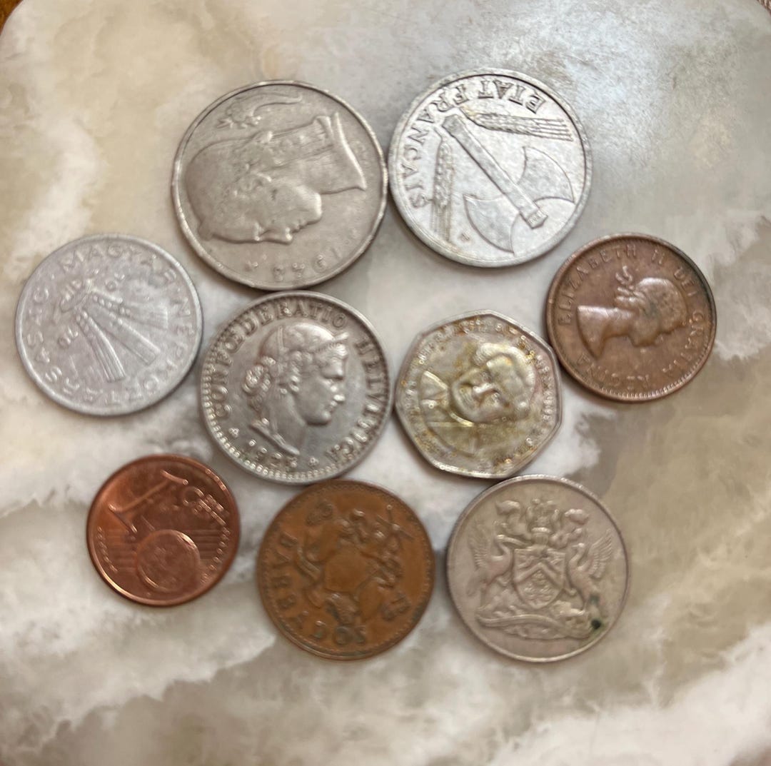 9 Vintage Foreign Coins - From 9 Different Countries - Etsy