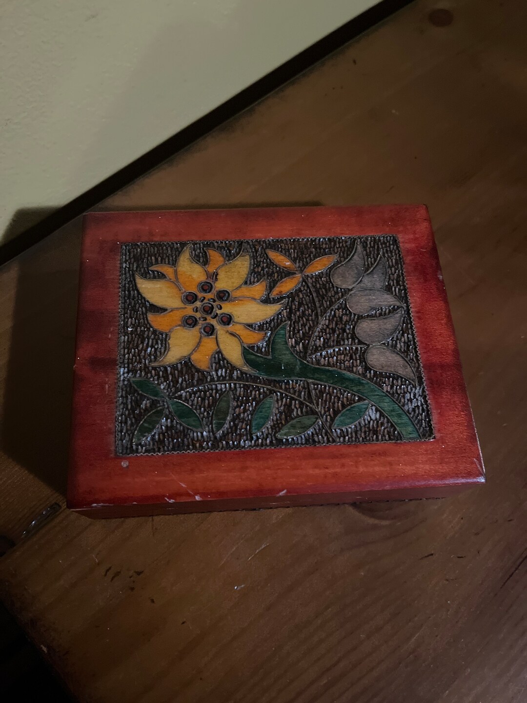 Polish Wooden Trinket Box Edelweiss Flower Trinket Box - Etsy