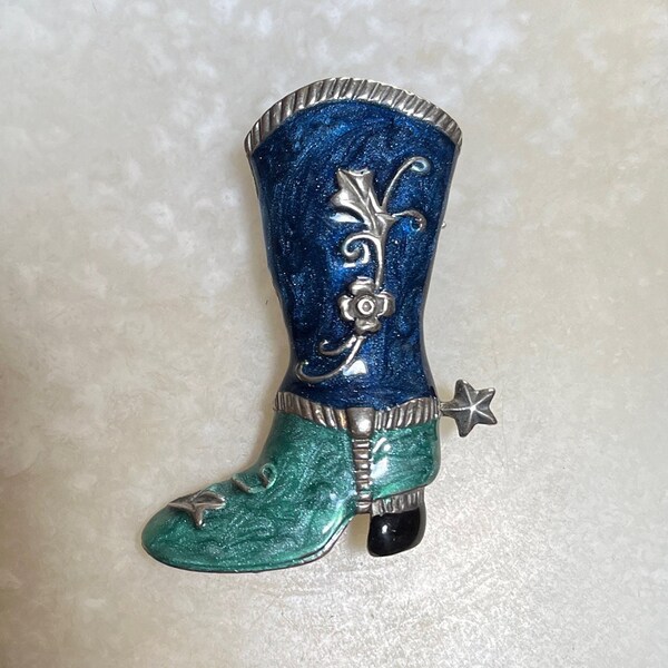 Cowboy Boot Brooch - Etsy