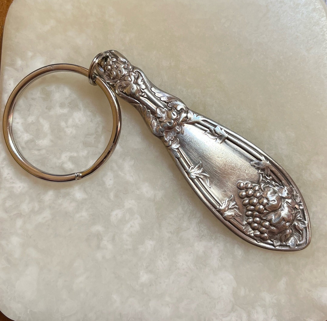 Silver Plated Spoon Keychain Hand Made Spoon Keychain - Etsy