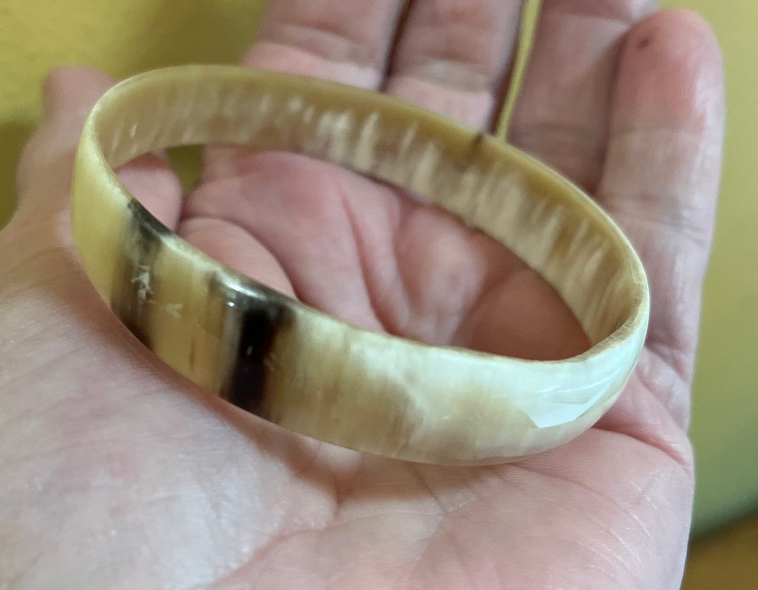 Vintage Beige Horn Bangle - Handmade Horn Bracelet - Etsy