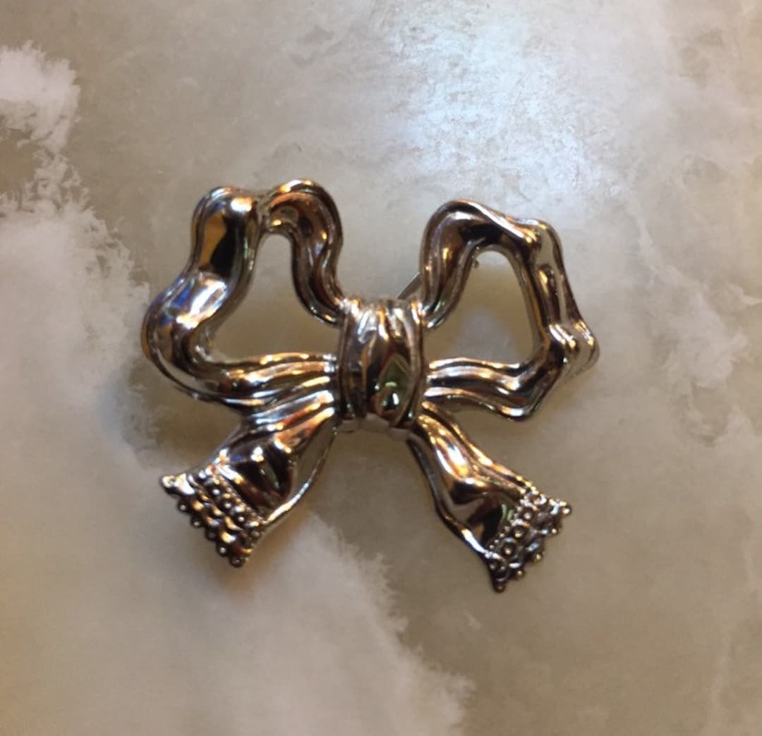 Vintage Beau Sterling Silver Bow Pin - Etsy