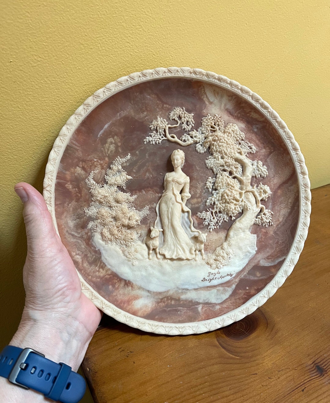 Incolay Collectible Plate She Walks in Beauty Designed by Gayle Bright ...