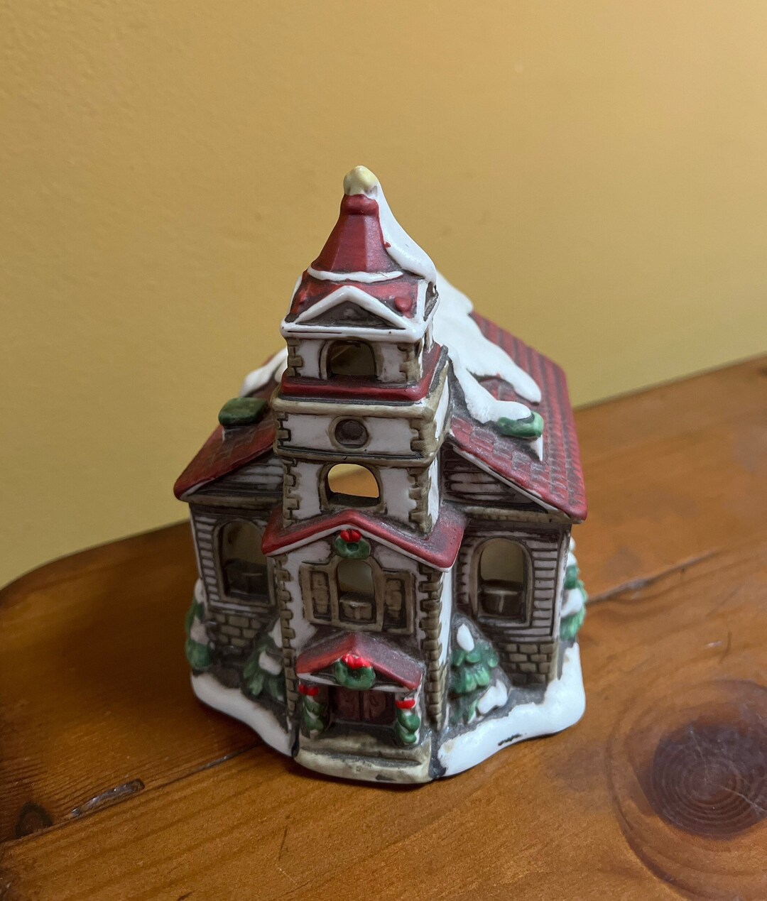 Lefton China 1986 Church Tea Light Candle Holder - Etsy