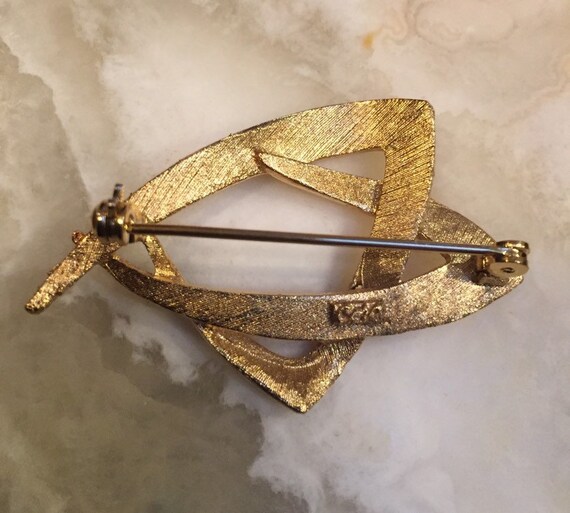 Coro Gold Tone Triangular Pin - Coro Modern Style Bro… - Gem
