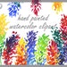 Watercolor Flower Clip Art Bright Flowers - Commercial Use Handpainted ...