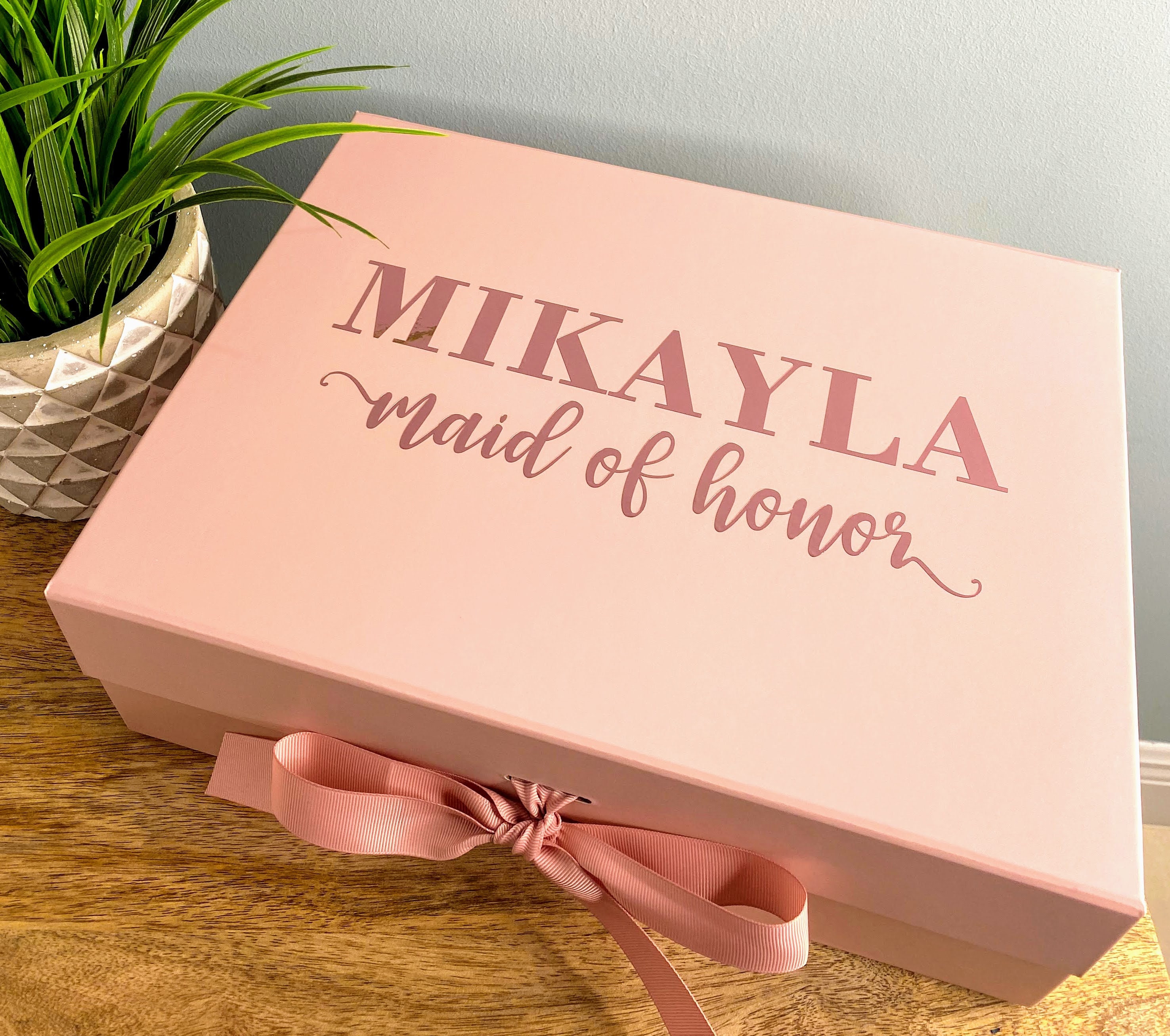 Bridal Name W/ Title Party Gift Box Personalized Bridesmaids | Etsy