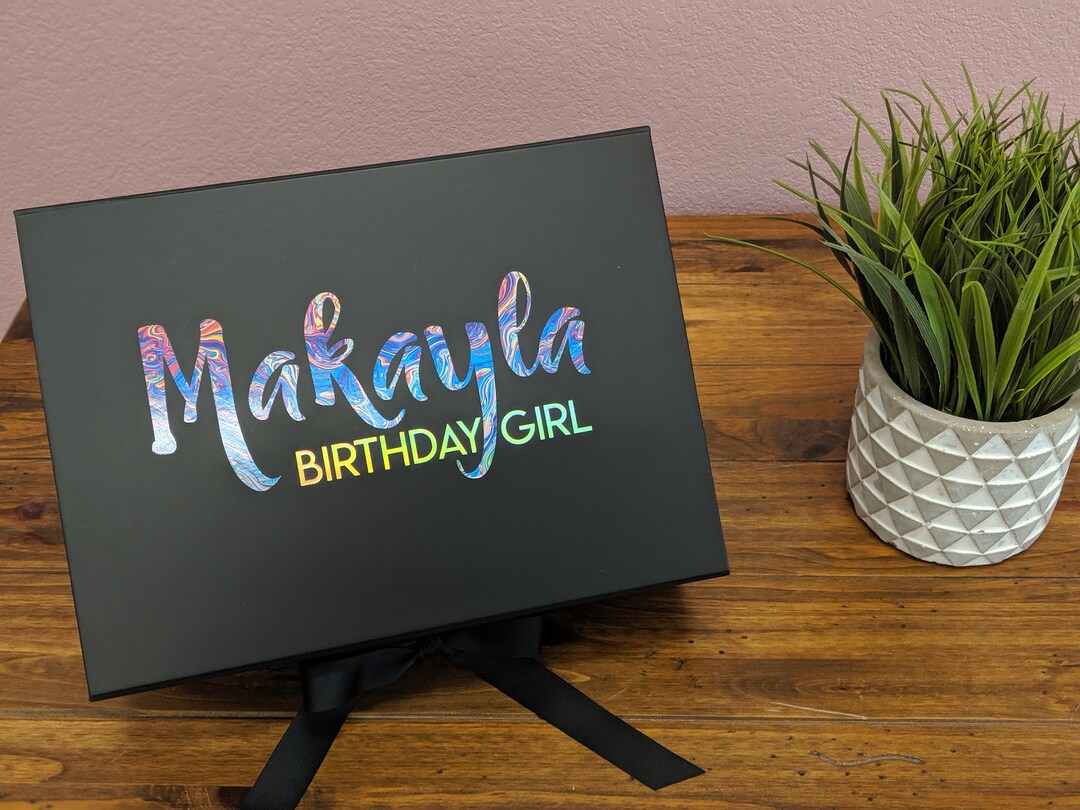 Custom Birthday Gift Box With Name - Personalized Decorative - Large ...
