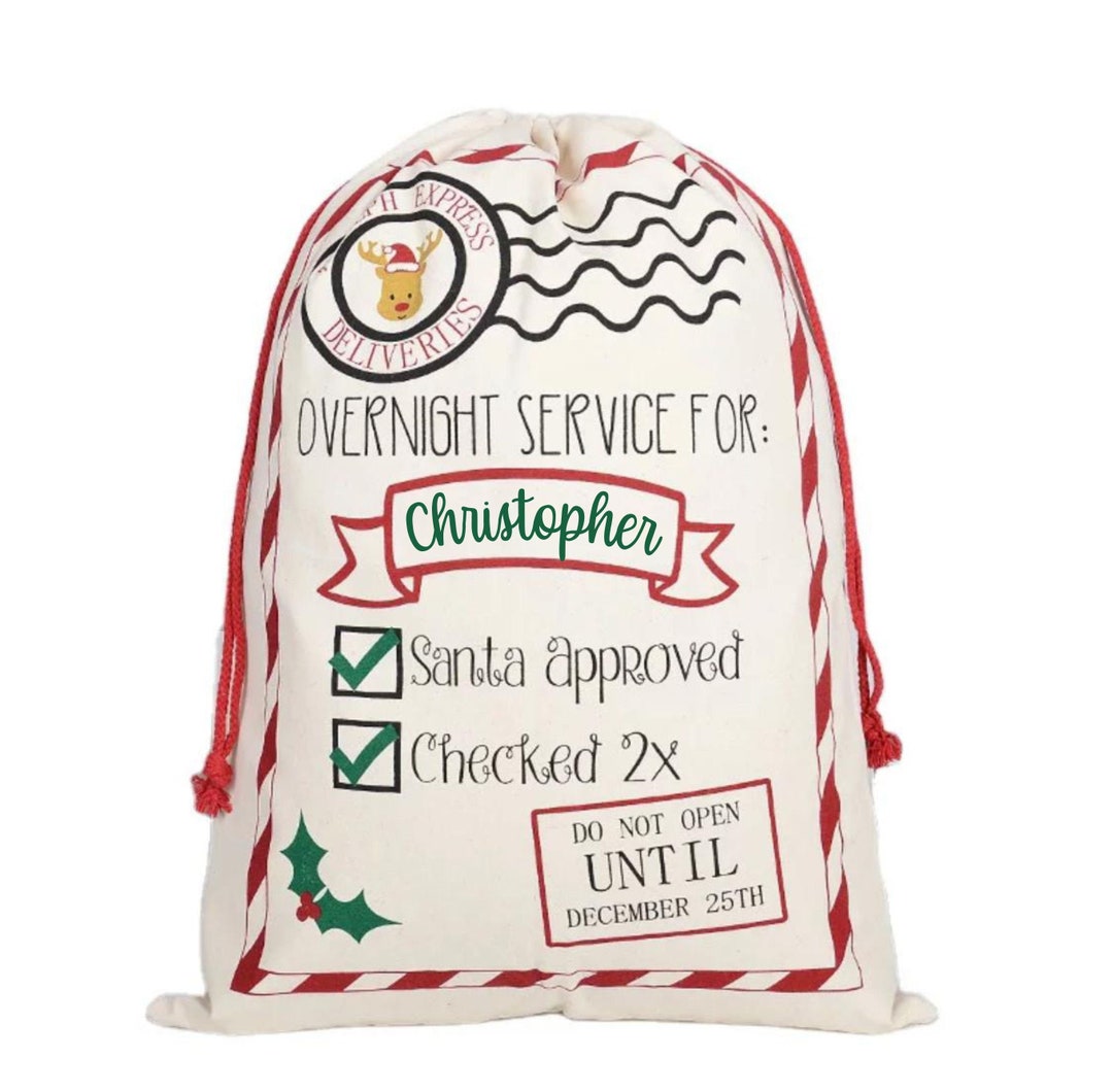 Personalized Christmas Sacks Santa Sacks Vinyl Presents Gift Bag - Etsy