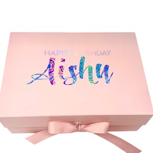 Custom Happy Birthday Gift Box With Name Personalized - Etsy