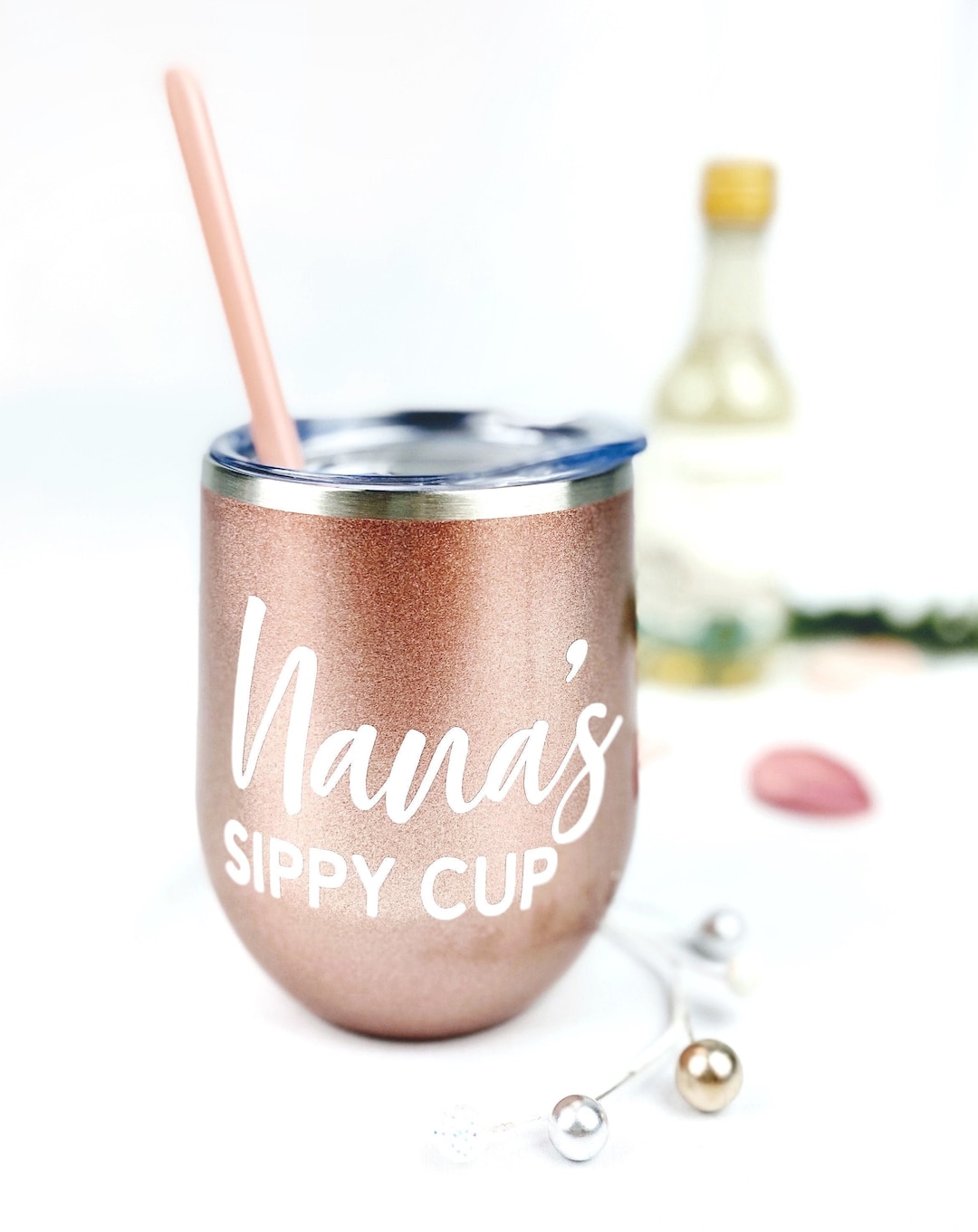 Nana's Sippy Cup 12 Oz Wine Tumbler Gift for Grandparent Present for ...