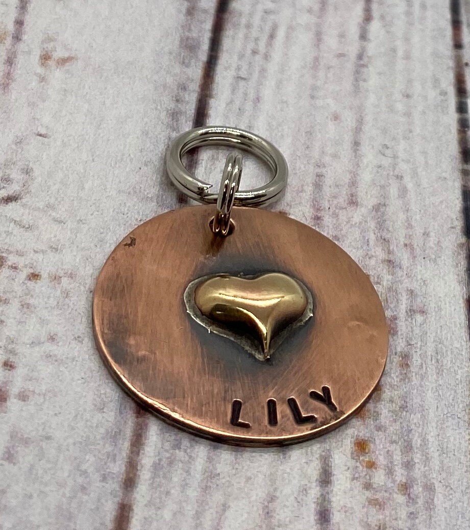 Heart Dog Tag Custom Two Sides Dog Tag Customized Pet ID | Etsy