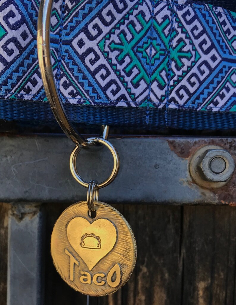 Personalized custom taco Id tag custom pet id tag I heart | Etsy