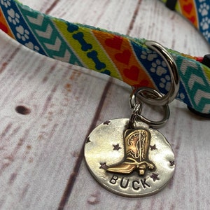 ID Tag, Pet Tag, Tags, Handmade Dog Tag, Pet Supplies, Cowboy Boot Tag ...