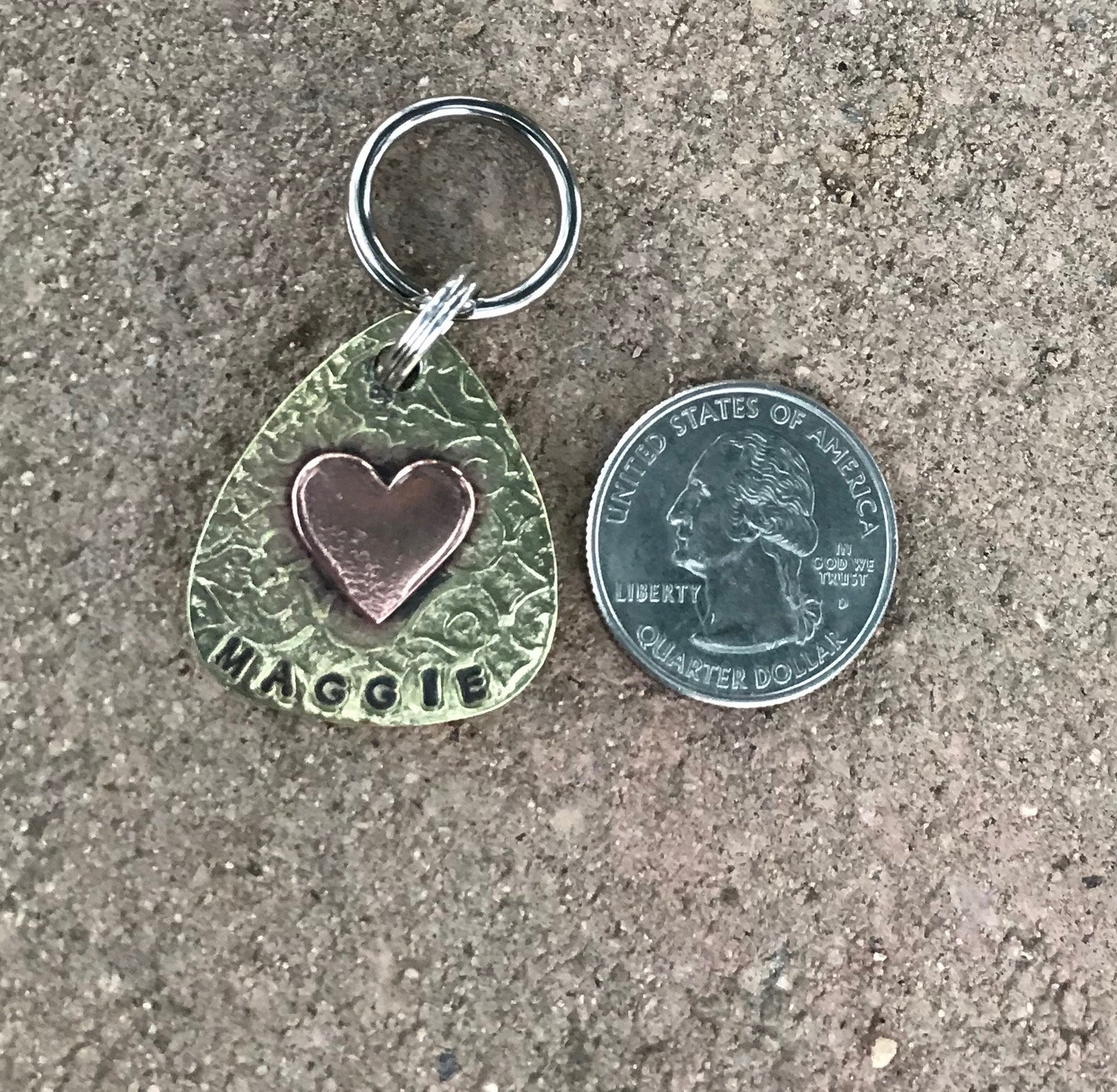 Antiqued Copper Pet Tag Id Tag Identification Keychain - Etsy