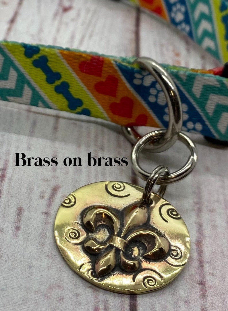 Dog Tag Dog Id Tag Unique Dog Tag Gold Dog Tag Stamped Dog | Etsy