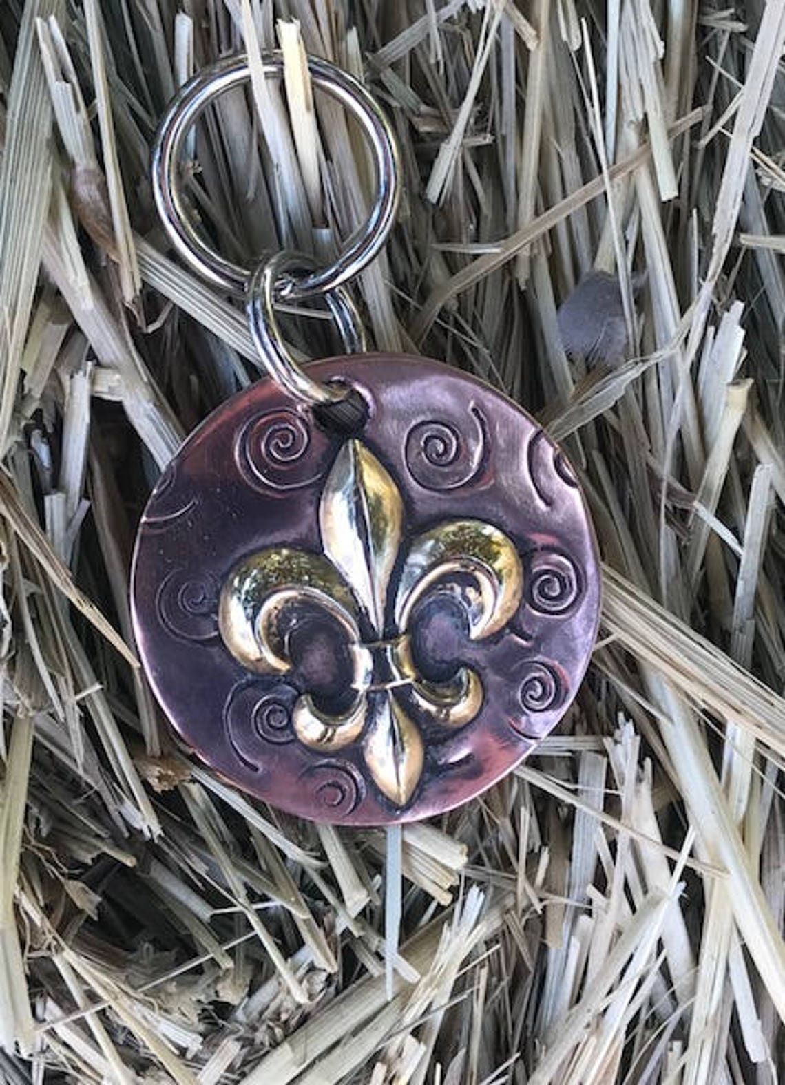 Dog Tag Dog Id Tag Unique Dog Tag Gold Dog Tag Stamped Dog | Etsy