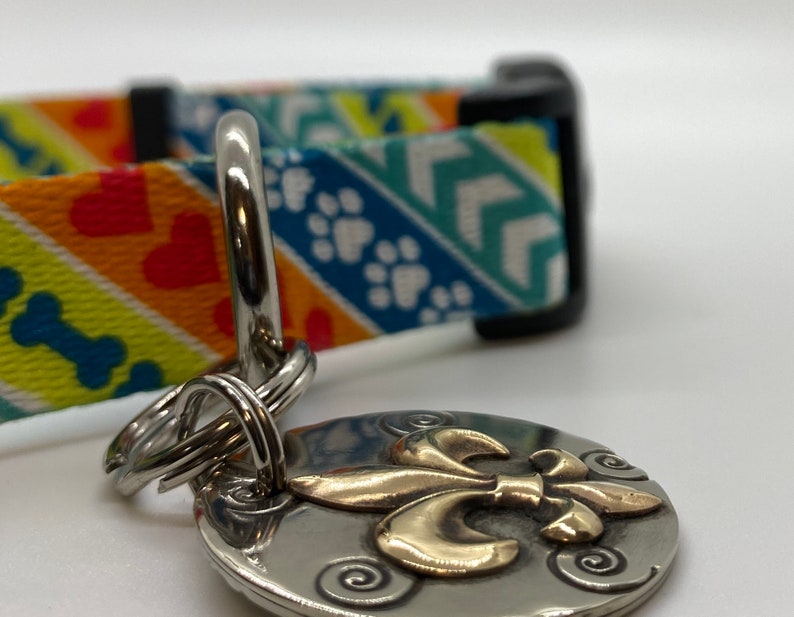 Dog Tag Dog Id Tag Unique Dog Tag Gold Dog Tag Stamped Dog | Etsy