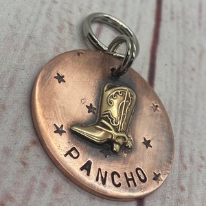 ID Tag, Pet Tag, Tags, Handmade Dog Tag, Pet Supplies, Cowboy Boot Tag ...
