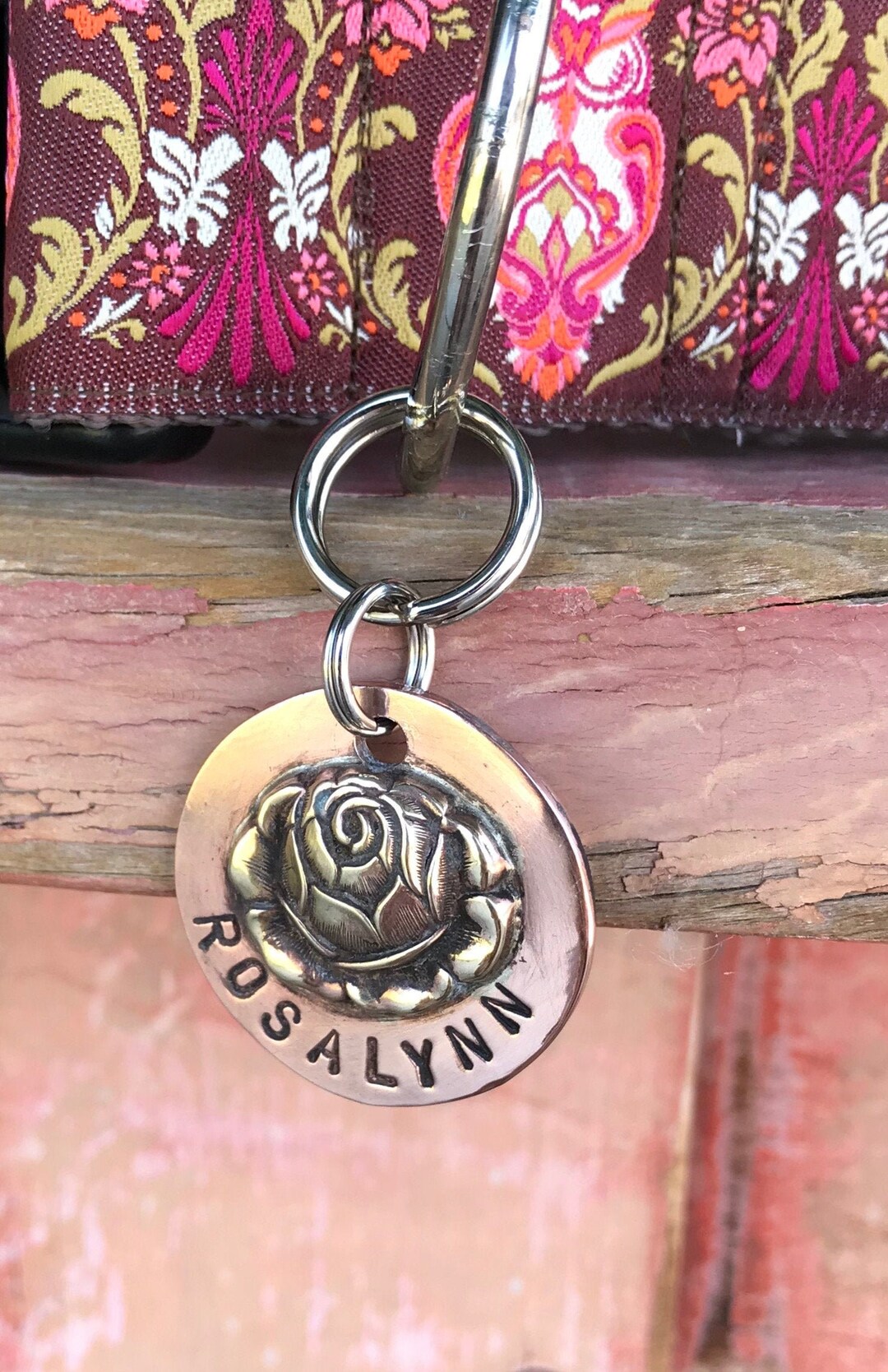 Rose Pet Id, Rose Dog Tag for Dogs, Custom Rose Dog Tag for Collar ...