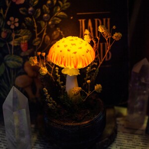 Handmade Tiny Orange Mushroom Night Light – USB Rechargeable Glowing ...