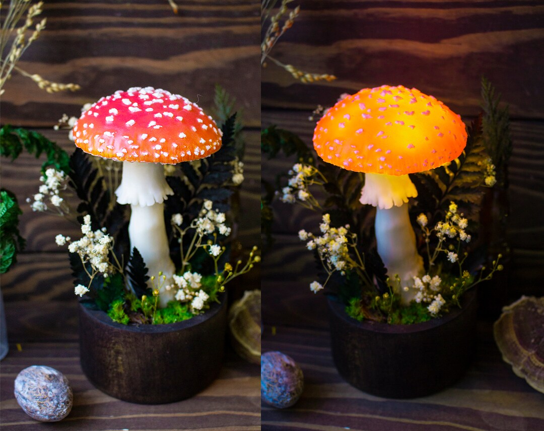 Mushroom Lamp MADE to ORDER Fly Agaric Amanita Mushroom Orange Mushroom ...