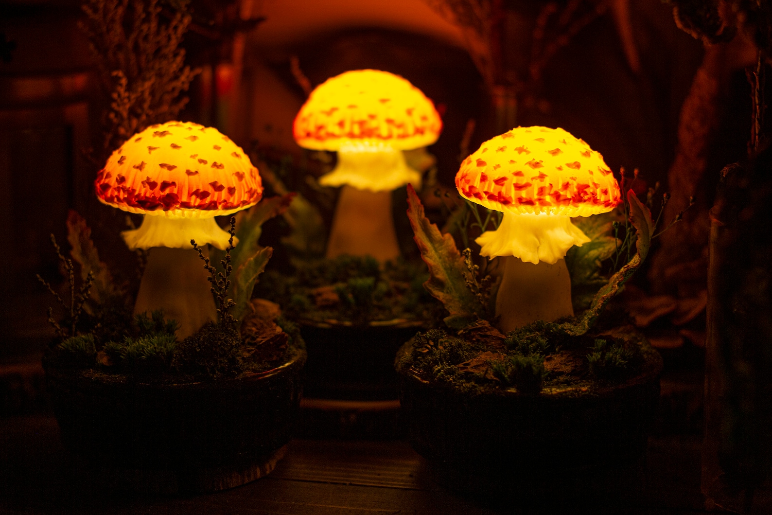 Mushroom Lamp MADE TO ORDER - Mushroom - Orange Mushroom Lamp - Fungi ...