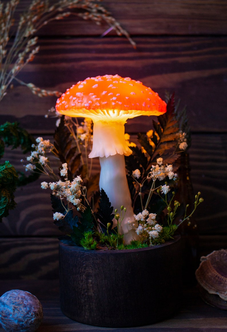 Mushroom Lamp MADE to ORDER Fly Agaric Amanita Mushroom | Etsy