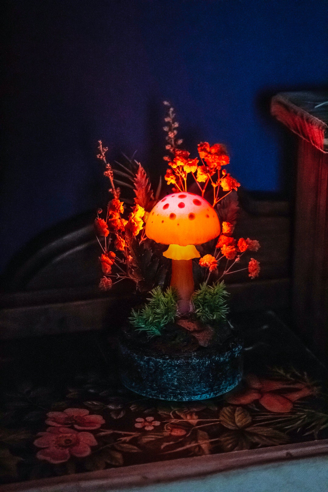 Made to Order Tiny Mushroom Night Light - Pink Orange Mushroom Lamp ...