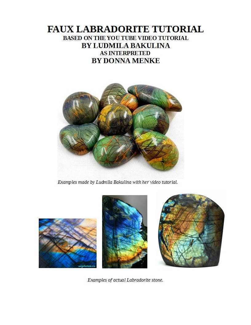 Faux Labradorite Gemstone Written Tutorial Bakulina and Menke - Etsy