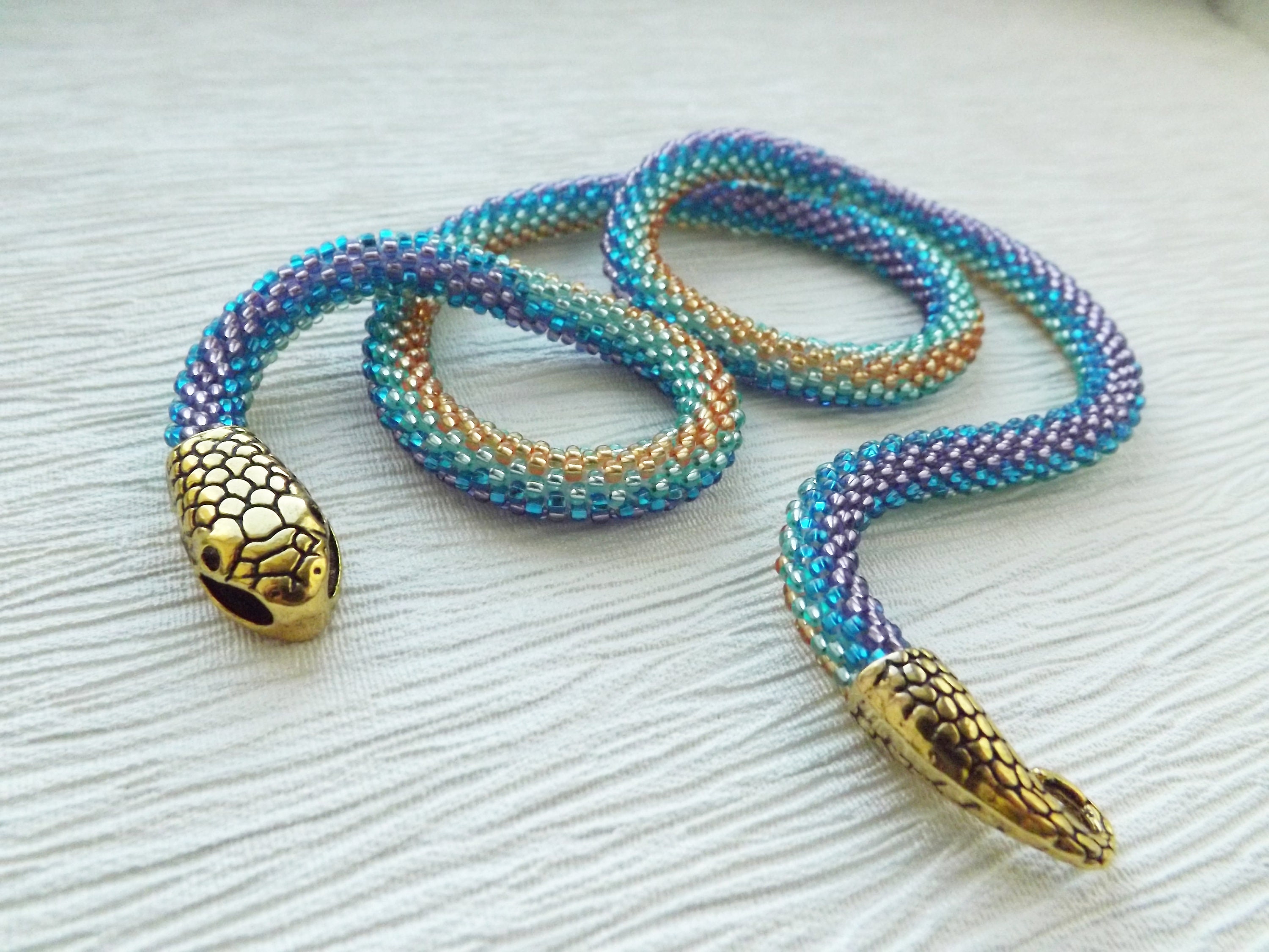 Serpent Necklace Statement Necklace Bead necklace Snake Choker | Etsy