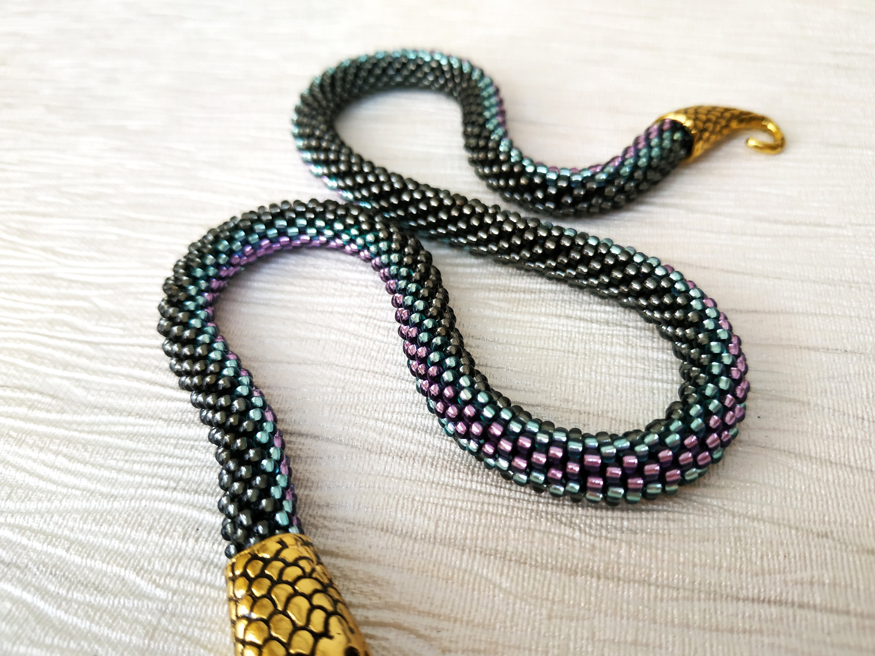 Snake necklace Snake choker Snake jewelry Black statement | Etsy