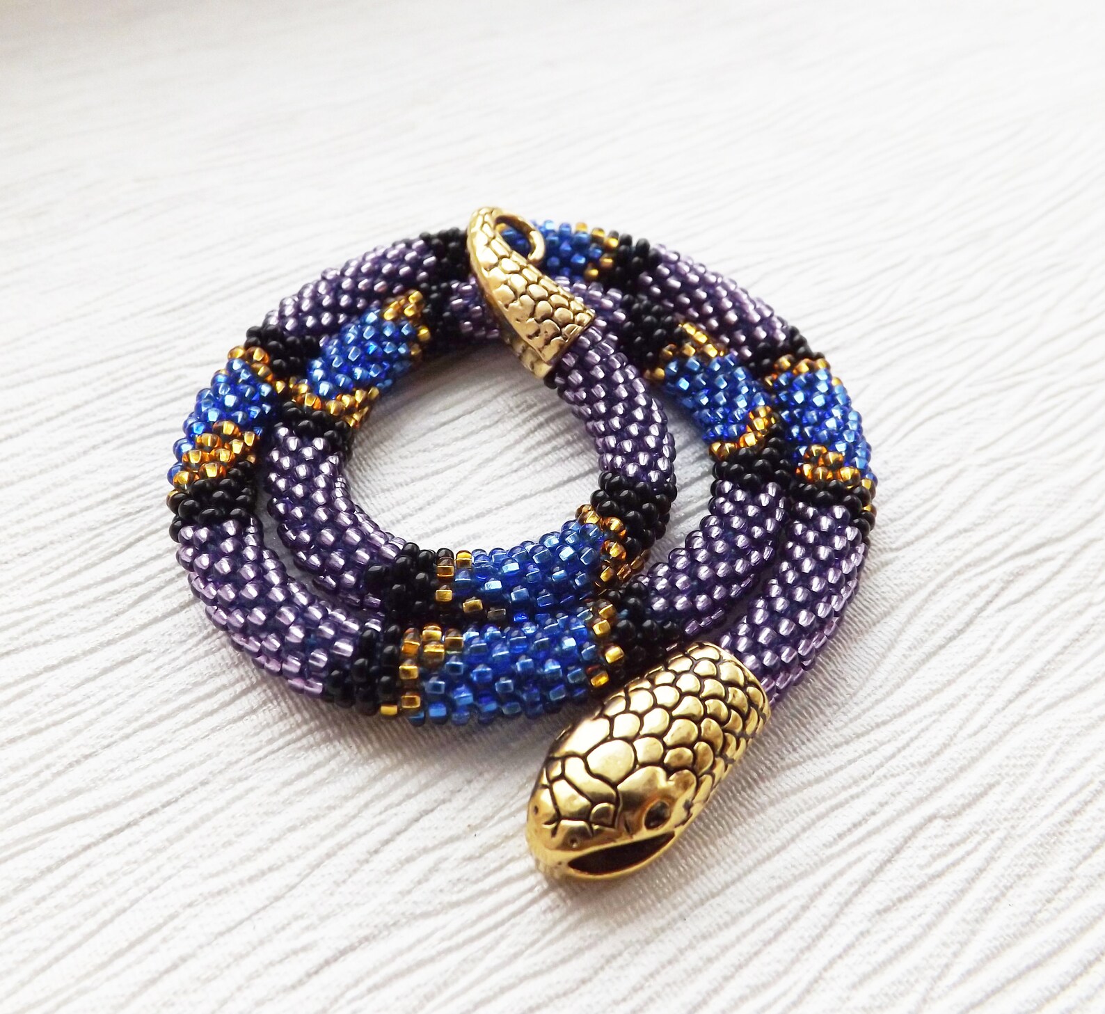 Serpent Necklace Handmade Jewelry Blue Snake Necklace | Etsy