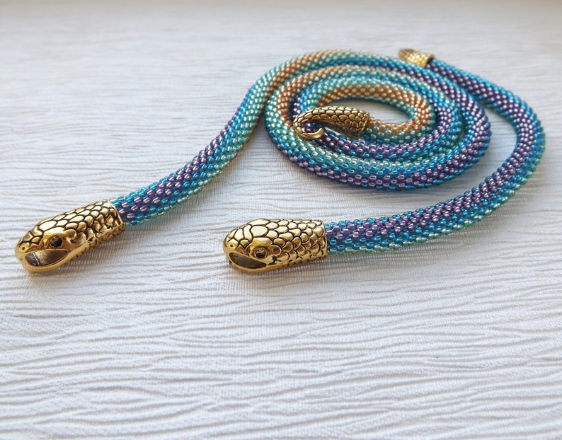 Snake Jewelry Set for Women, Beaded Snake Necklace, Statement Necklaces ...