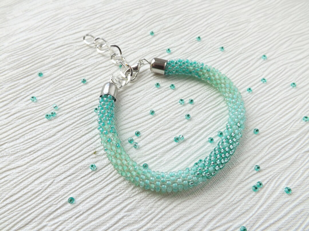 Mint Bracelet Turquoise Bracelet Beaded Bracelet Green Bracelet ...