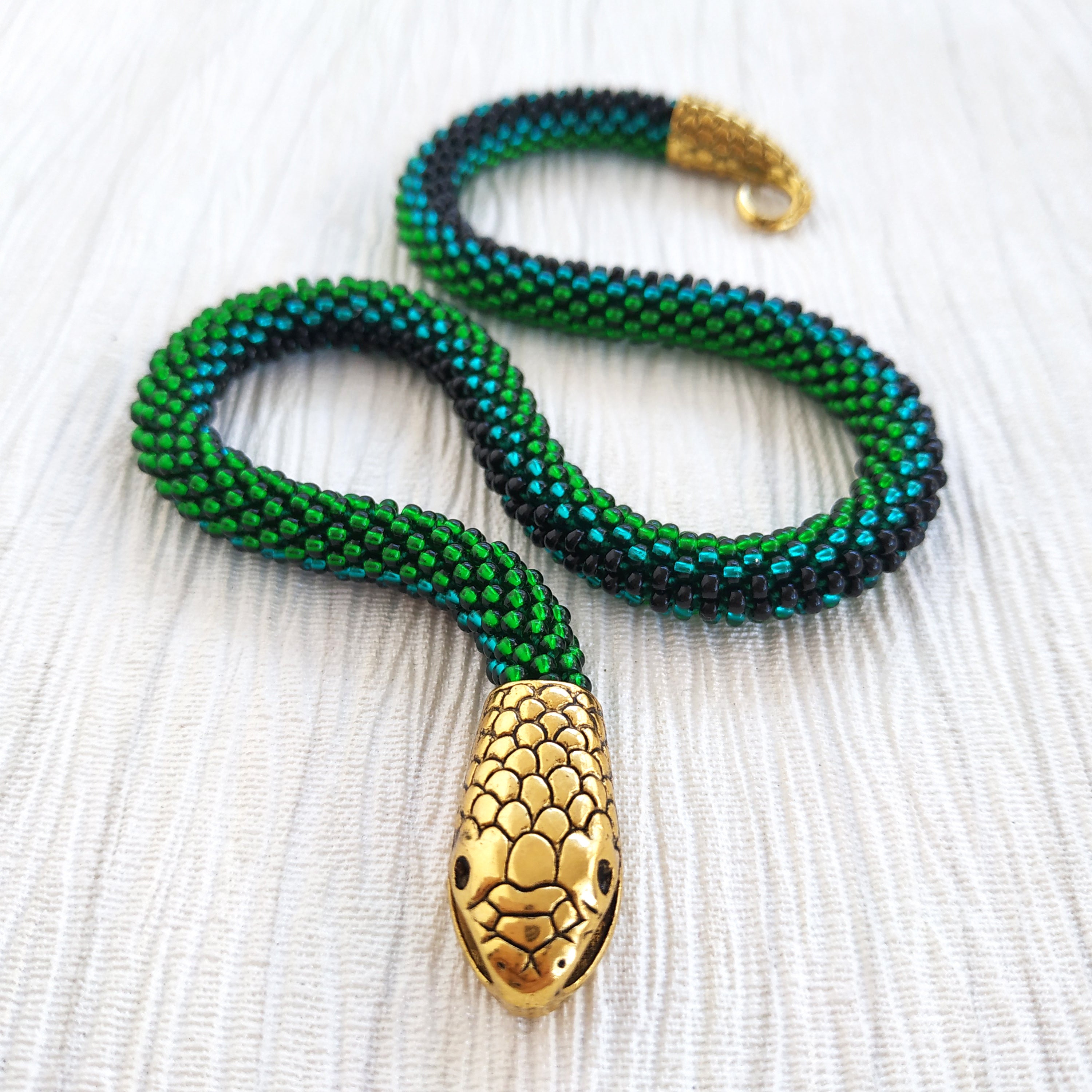 Beaded Snake Necklace, Snake Choker, Snake Collar Necklace, Snake ...