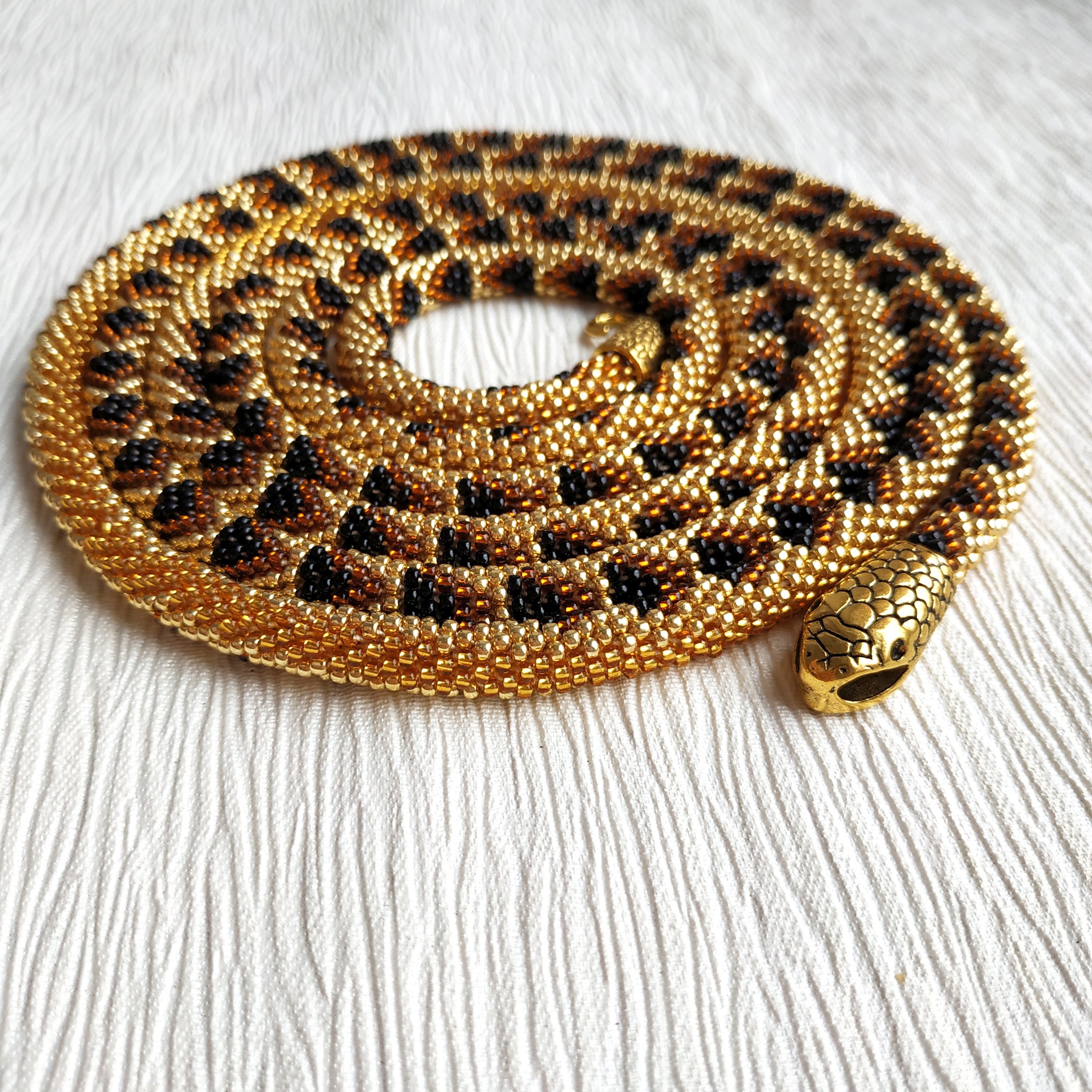 Snake Necklace Gold, Snake Choker, Snake Jewelry for Women, Long Beaded ...