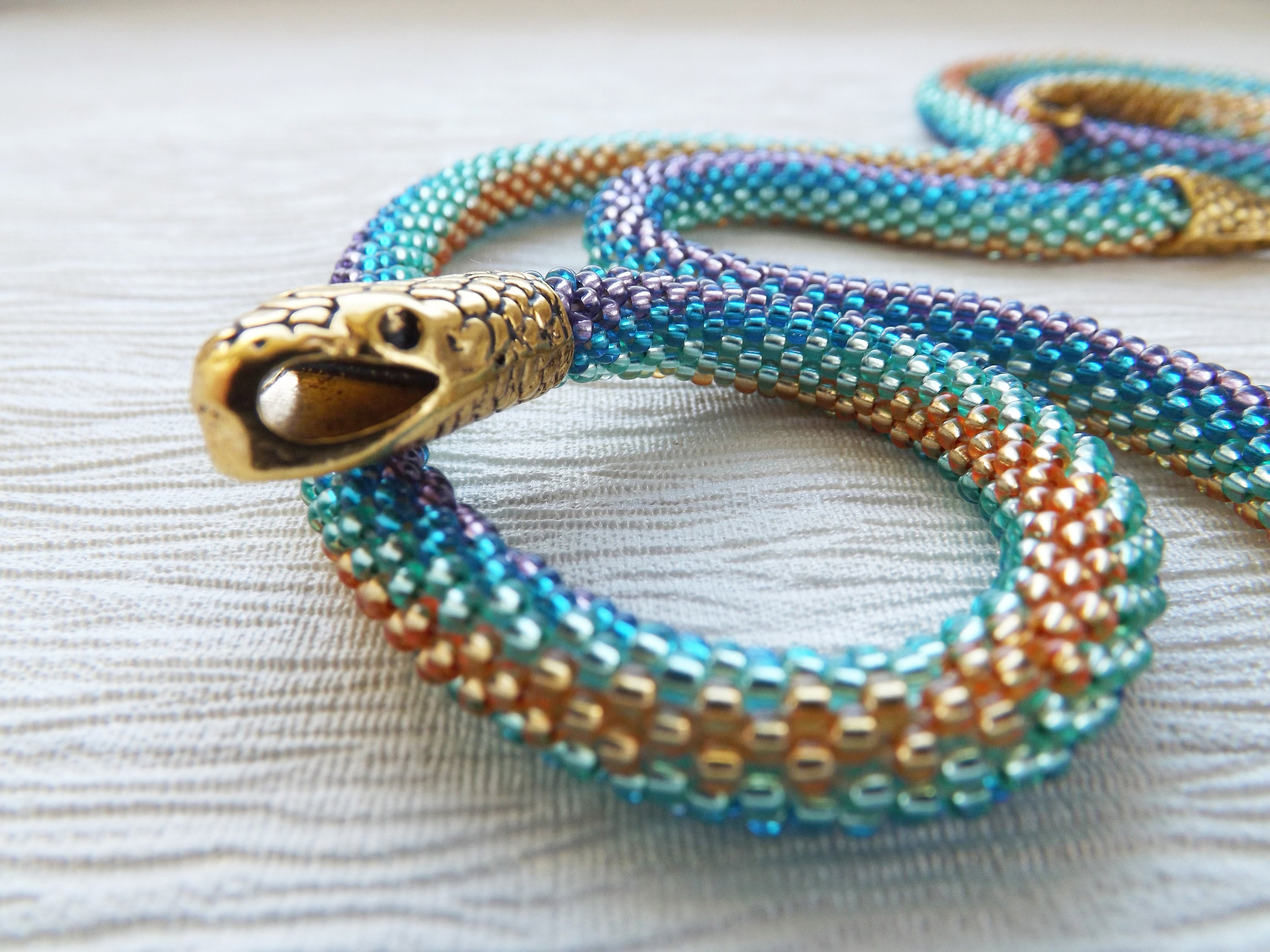 Snake Jewelry Set For Women Beaded Snake Necklace Statement | Etsy