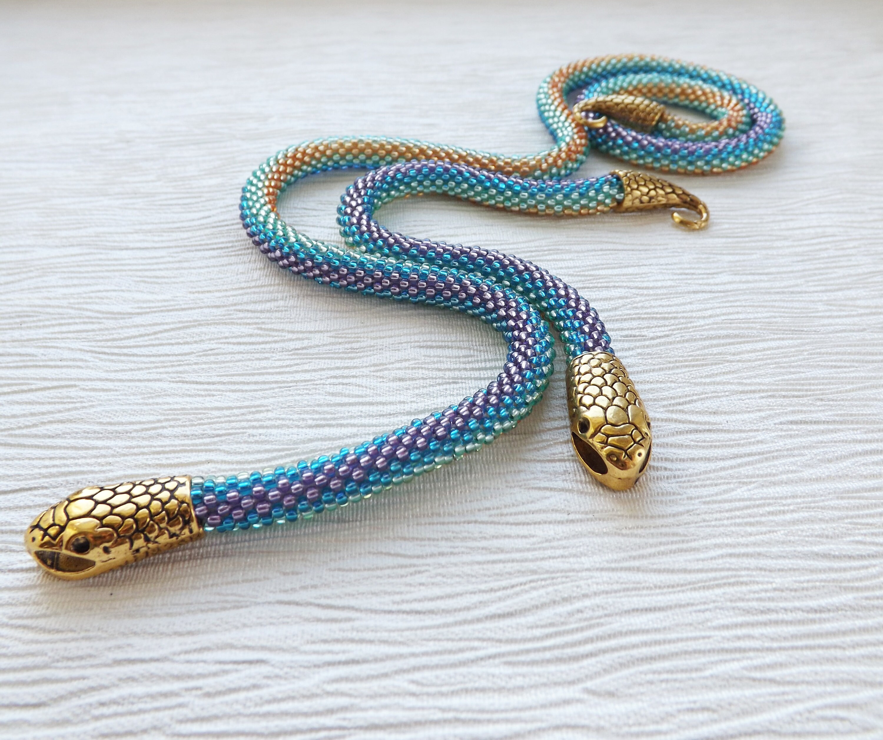 Snake Jewelry Set For Women Beaded Snake Necklace Statement | Etsy