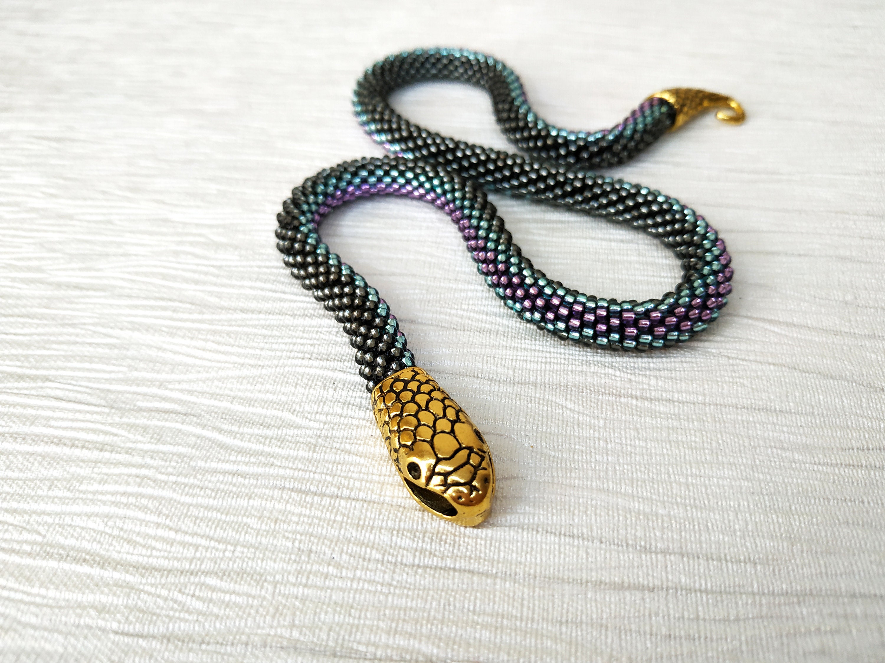 Snake necklace Snake choker Snake jewelry Black statement | Etsy