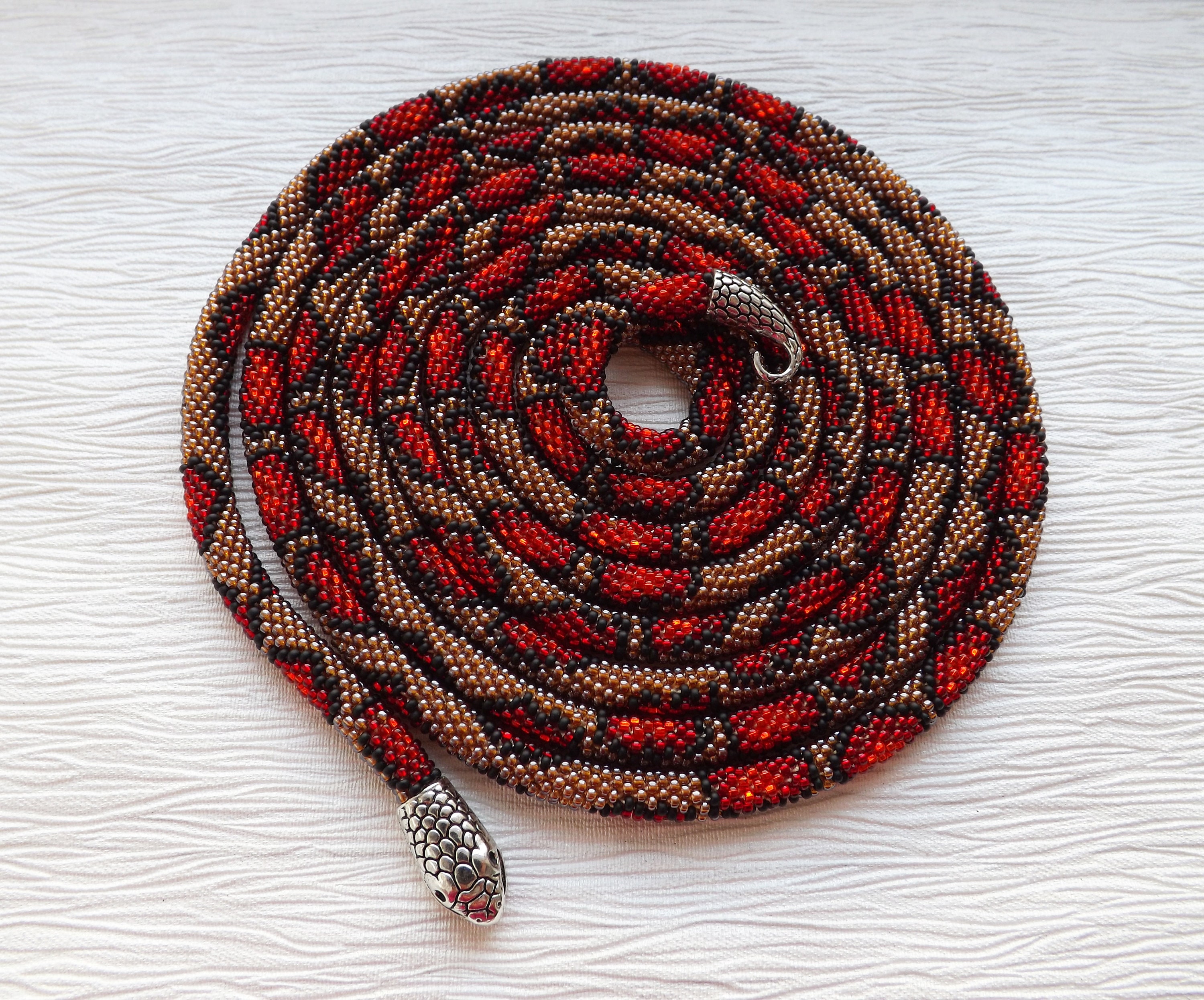 Snake Necklace Red Statement Necklace Snake Jewelry Serpent - Etsy
