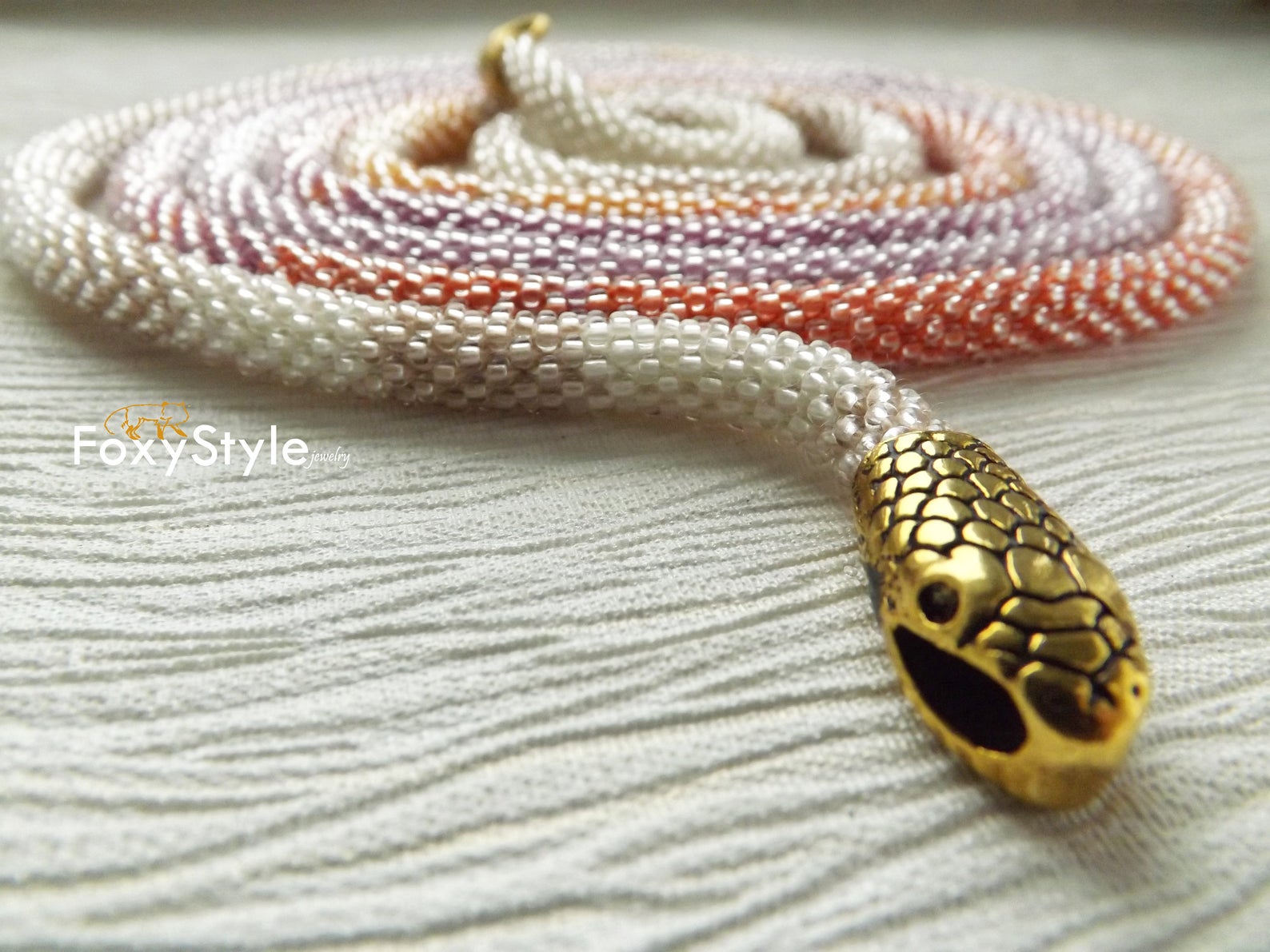 Snake Jewelry Native American Inspired Necklace Bead Crochet - Etsy
