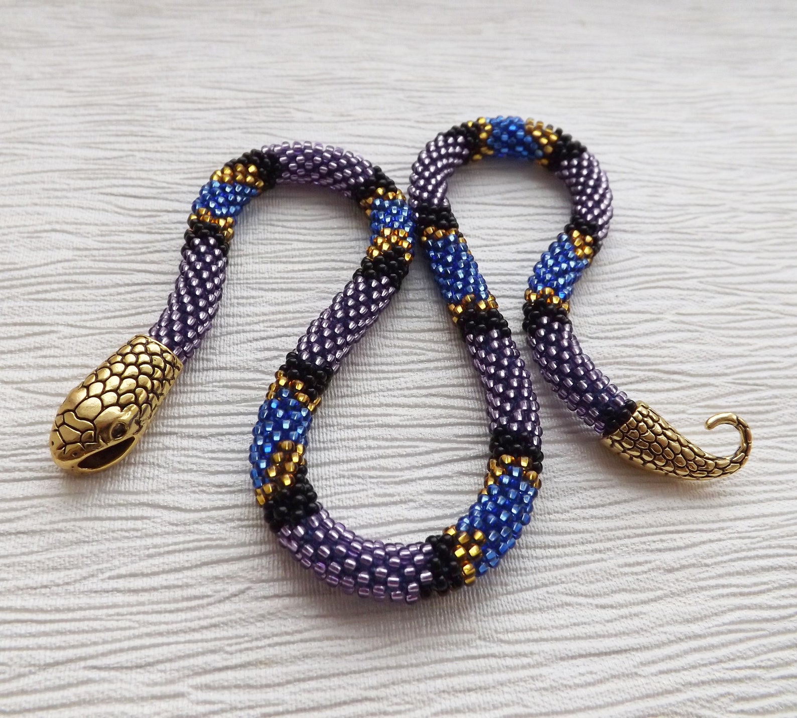 Serpent Necklace Handmade Jewelry Blue Snake Necklace - Etsy