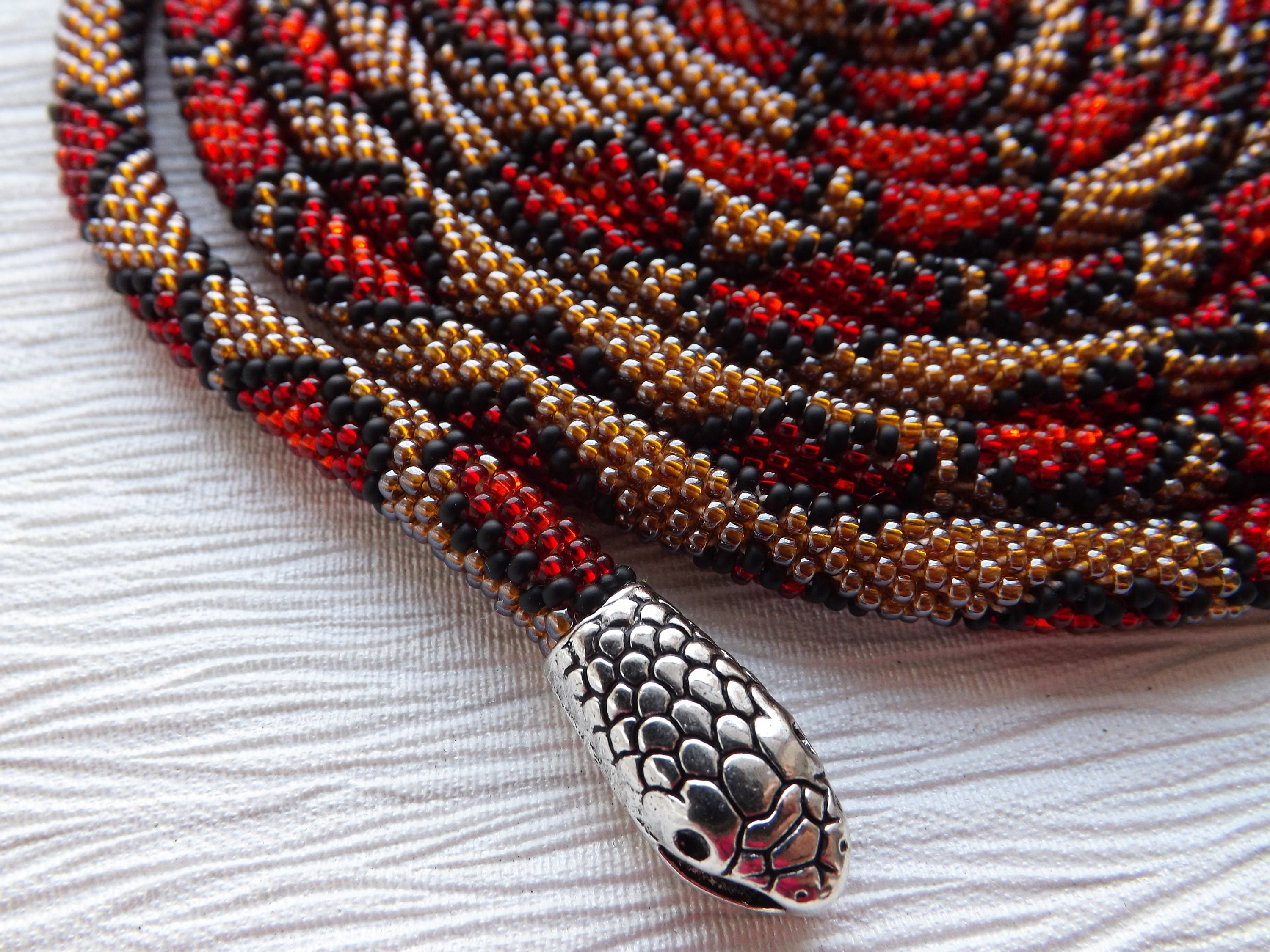 Snake necklace Red statement necklace Snake jewelry Serpent | Etsy