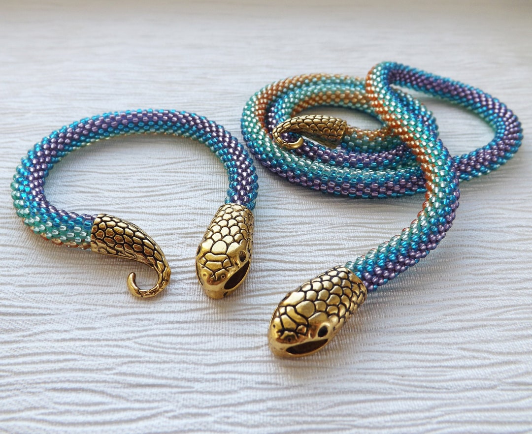 Snake Jewelry Set for Women, Beaded Snake Necklace, Statement Necklaces ...