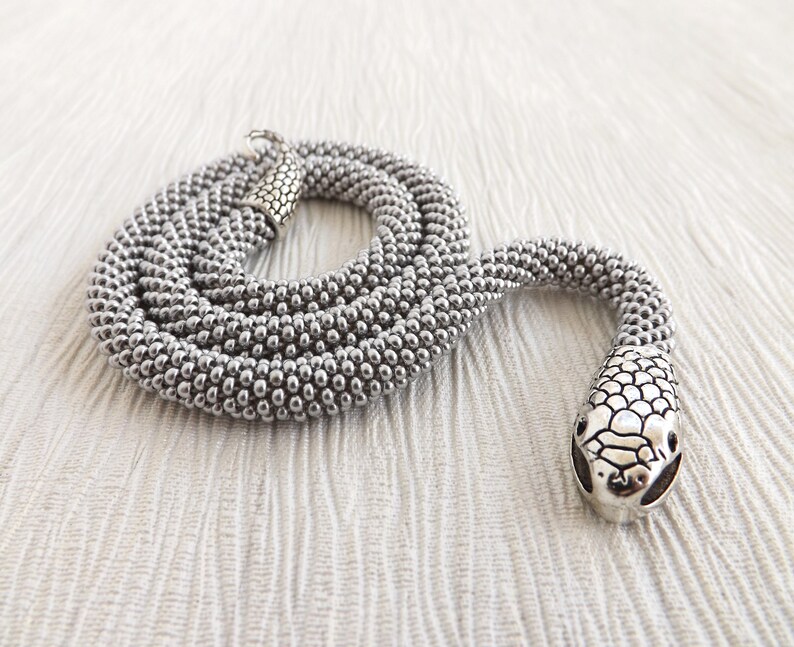 Silver Snake Necklace Serpent Necklace Snake Choker Snake - Etsy