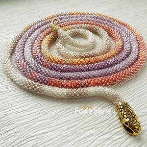 Snake Jewelry Native American Inspired Necklace Bead Crochet Snake ...