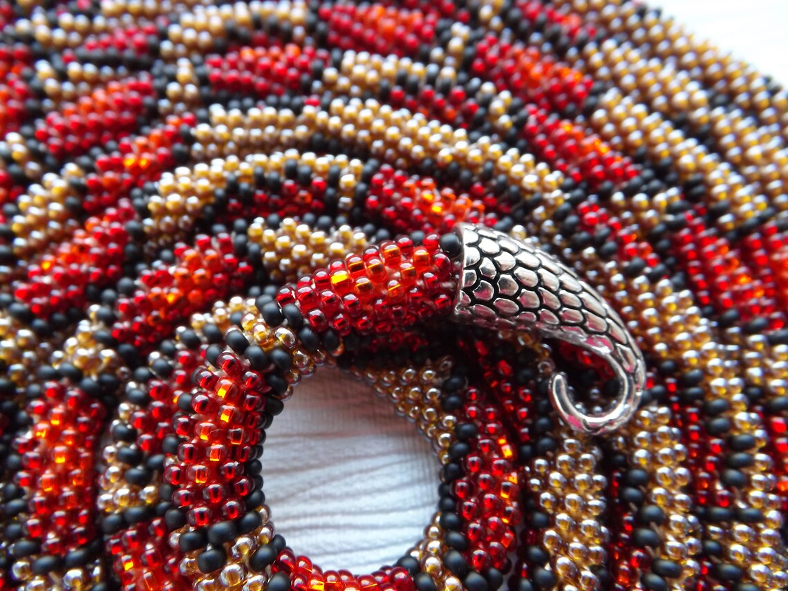 Snake Necklace Red Statement Necklace Snake Jewelry Serpent | Etsy