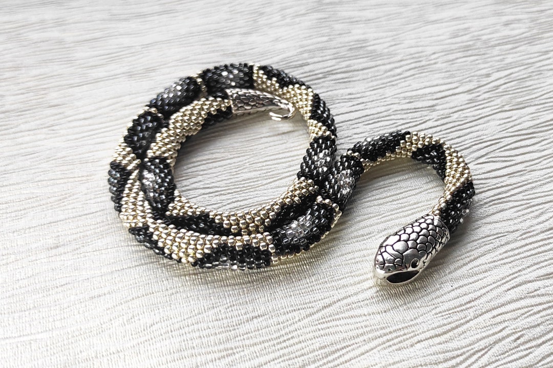 Silver Snake Necklace, Snake Choker Necklace, Snake Bracelet, Snake ...