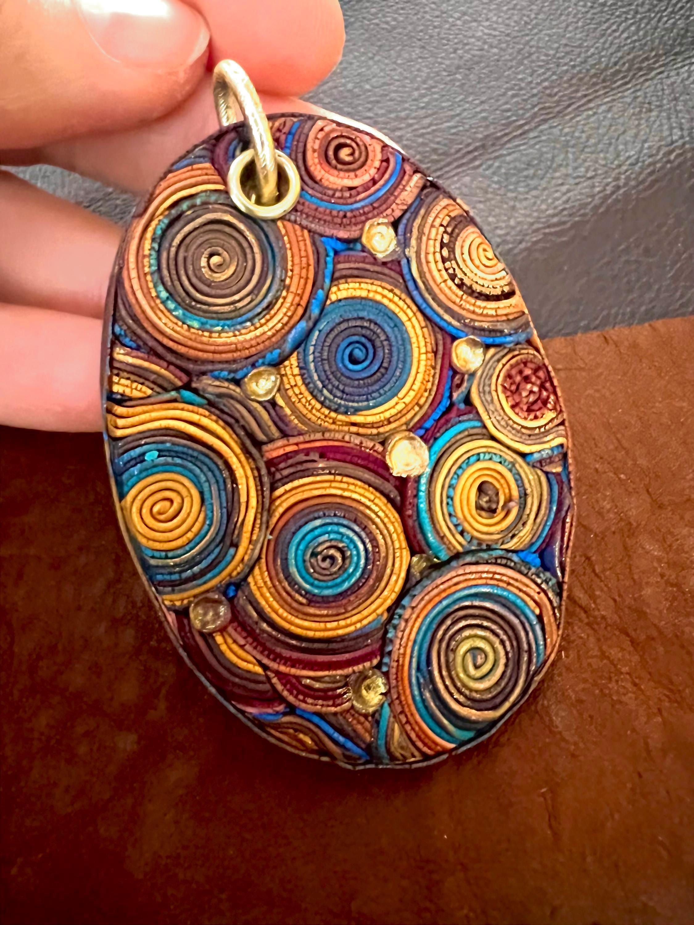 Handmade Colorful Pendant Necklace and Earrings, Statement Set of ...